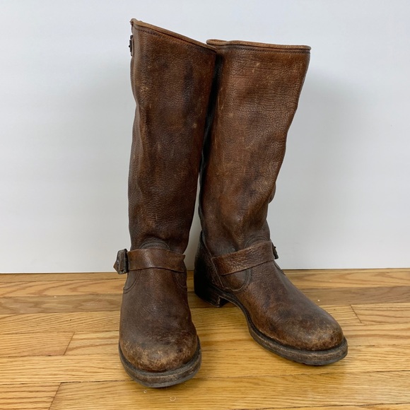 Frye | Shoes | Frye 9 Distressed Veronica Slouch Boots Brown | Poshmark